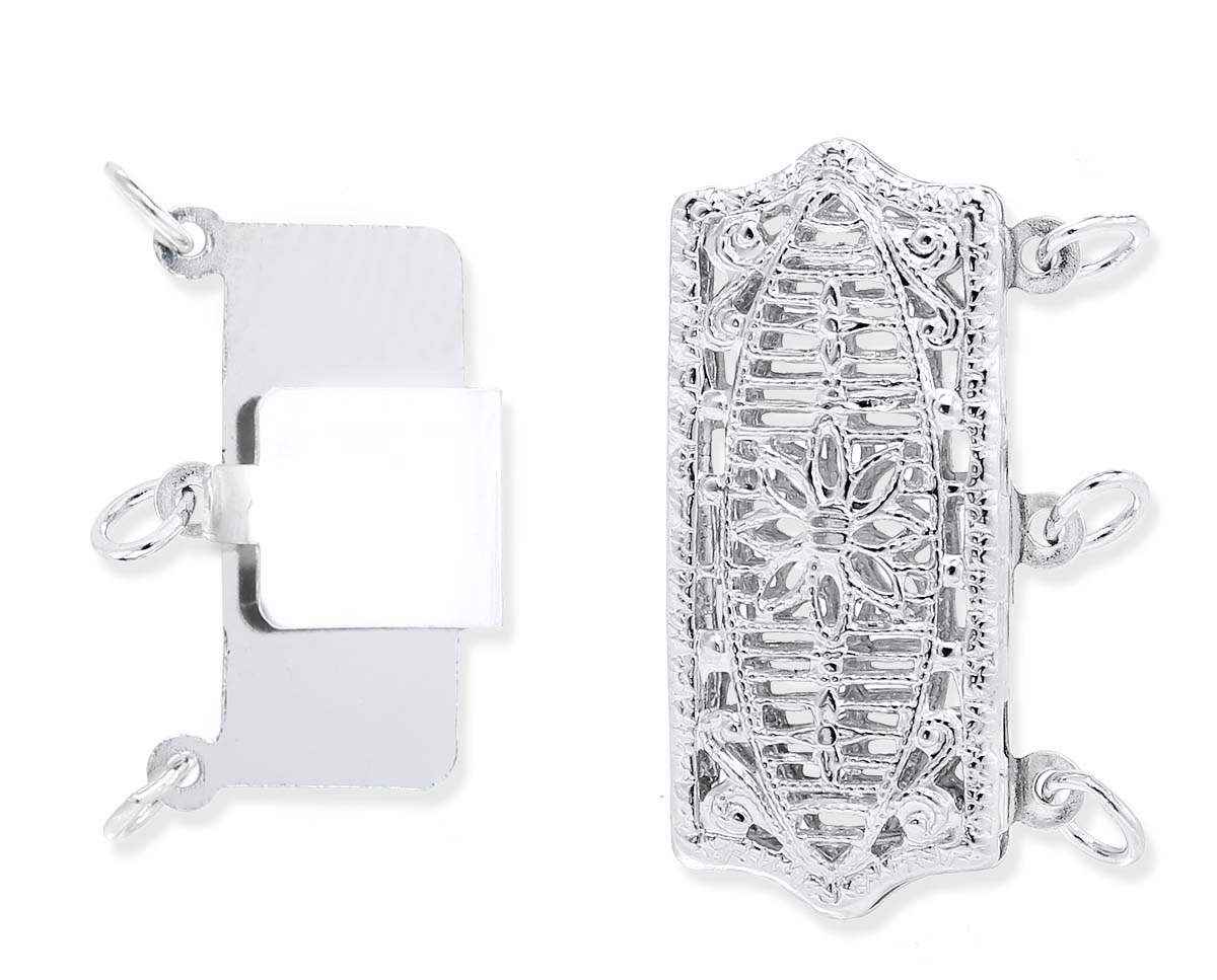 Filigree Clasp for Triple Strand Necklace - Pearl & Clasp