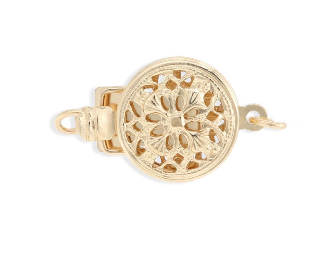 Round Filigree Necklace Clasp - Pearl & Clasp